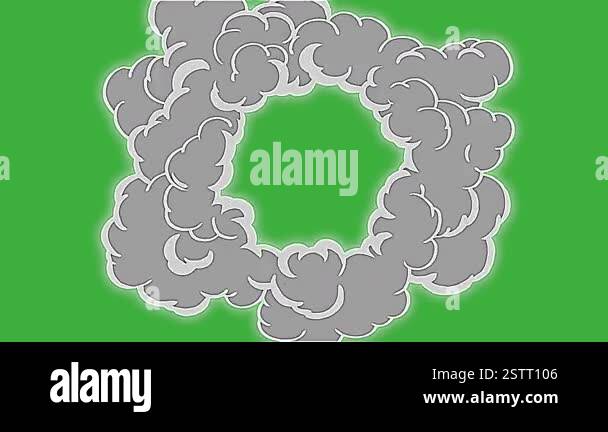 Looping video animation cartoon explosion moving on green screen ...