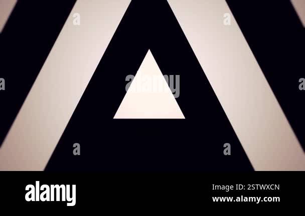 Optical art 4k animation of concentric black and white triangles ...