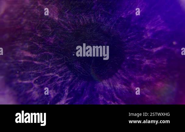 4k animation of detailed blinking eye revealing map inside the pupil ...