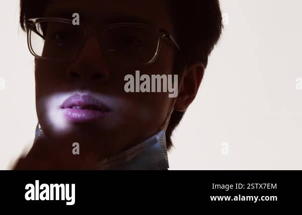 Coughing man. Air pollution. Allergy asthma. Dark silhouette of ill guy ...