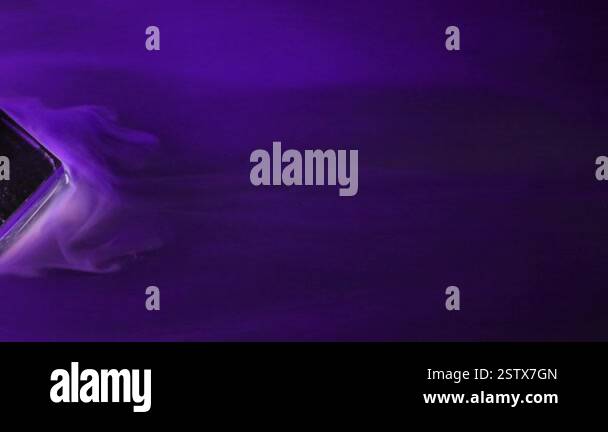 Wavy purple. Paint overflow. Smooth violet leak with misty curls ...