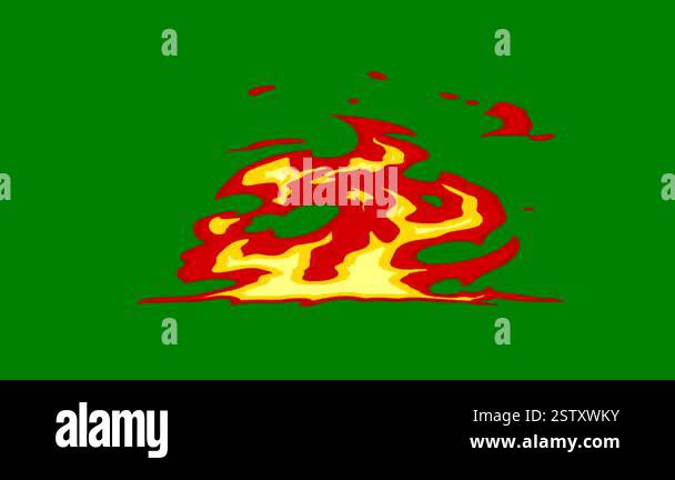A dynamic fiery swirl animation on a green screen background, perfect ...