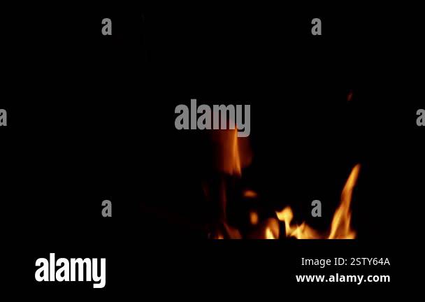 Burning wood, Flames, Bonfire, fire in the dark. Hell, heat and burning ...