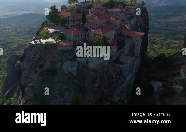 Aerial view highlighting Holy Monastery of the Great Meteoron ...