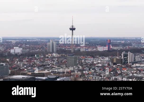 Cologne, Germany cityscape with Colonius Turm Koeln telecommunications ...