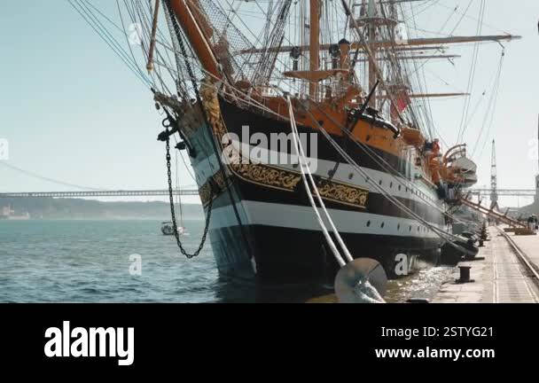 Amerigo Vespucci Italian sailing vessel. Training sailboat ship for ...