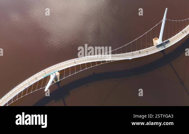 Peace Bridge over River Foyle in the City of Derry aka Londonderry in ...