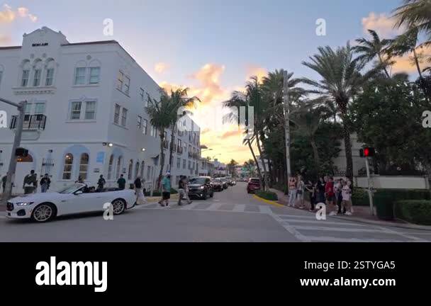Walking on Ocean Drive South Beach in Miami Beach Florida - MIAMI ...