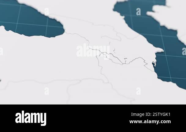 Highlight with blue of Armenia 3d map with pointer pin surrounded with ...