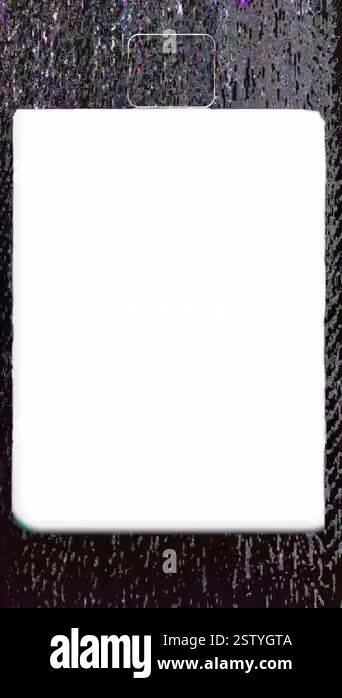 Vertical reel Distorted old TV screen with visual noise, digital ...