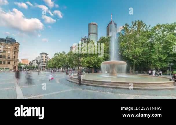 Opera Square Opernplatz timelapse hyperlapse in downtown Frankfurt ...