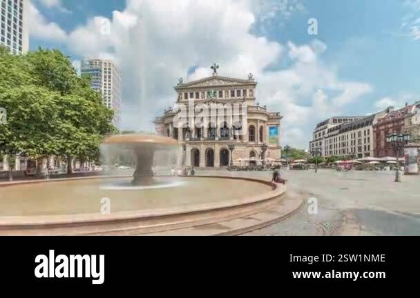 Hyperlapse of the Alte Oper Old Opera house in Frankfurt, a concert ...