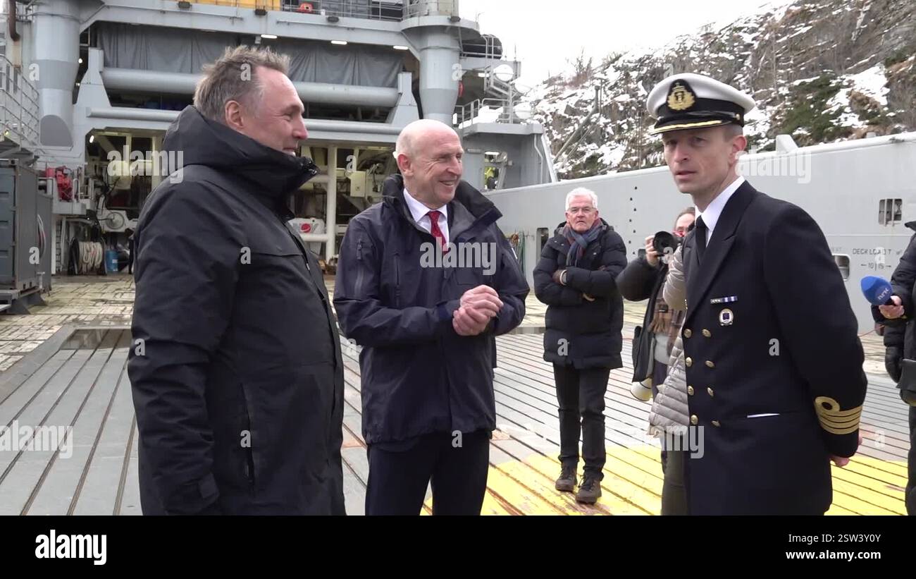 John Healy tours ship on visit to Norway Stock Video Footage - Alamy