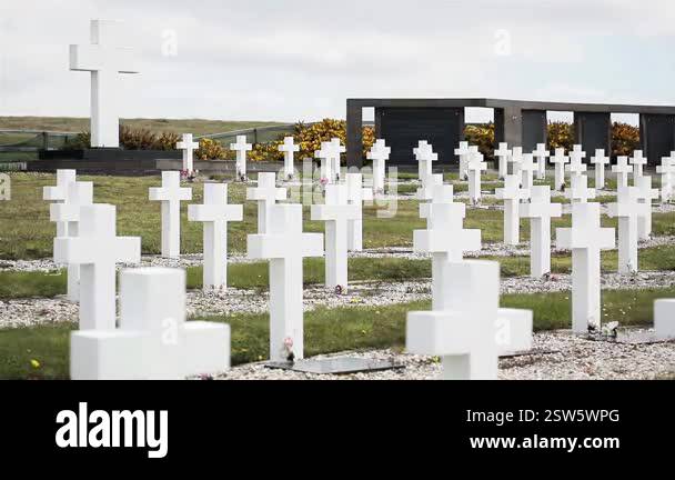 Darwin Cemetery: White Crosses Marking the Resting Places of Argentine ...