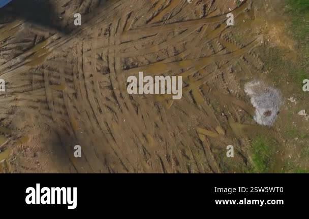 Clean patterns of tractor tracks on dirt Stock Video Footage - Alamy