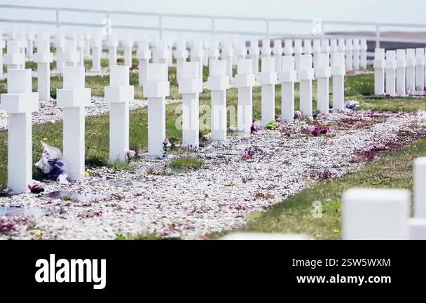 Darwin Cemetery: White Crosses Marking the Resting Places of Argentine ...