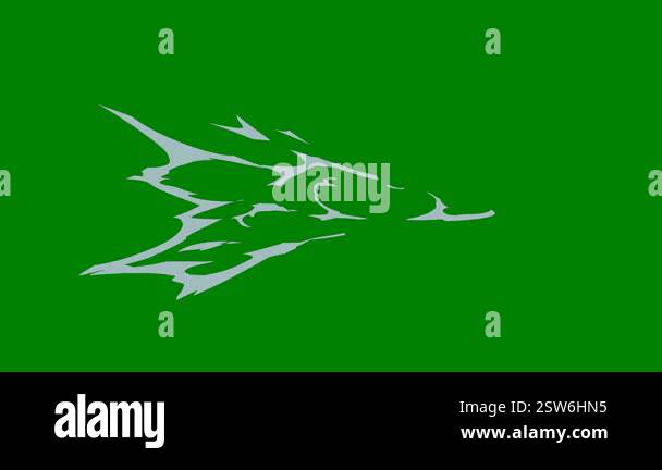 A dynamic green screen transition with flowing chaotic lines. This ...