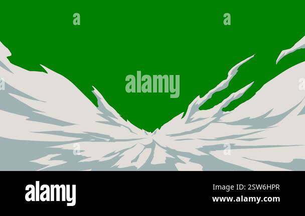 A dynamic green screen transition with flowing chaotic lines. This ...