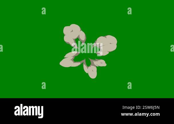 A cloud-like explosion effect transitioning across green screen ...