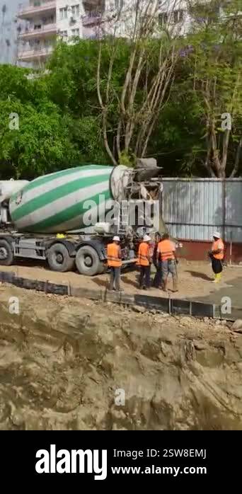 Construction begins as the first concrete is poured for a new ...