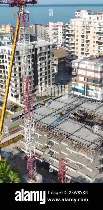 Professional Labor Building A Crane With Focus And Safety Stock Video ...
