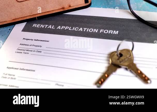 Rental application form filled out for securing a property, showcasing ...