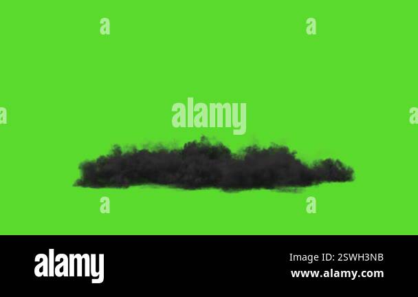 Expanding dark smoke cloud on green screen, great for explosions ...