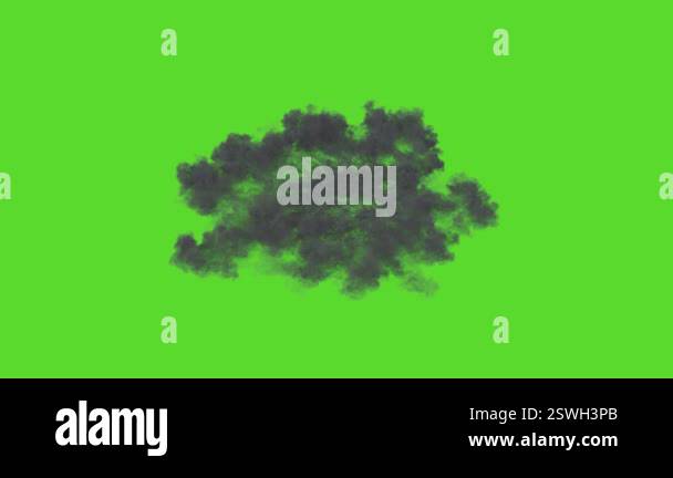 Dense, rolling smoke drifting across a green screen, perfect for ...