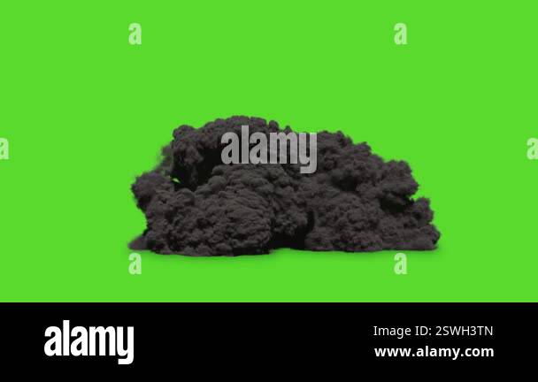 A realistic explosion effect with flying debris and smoke clouds, set ...