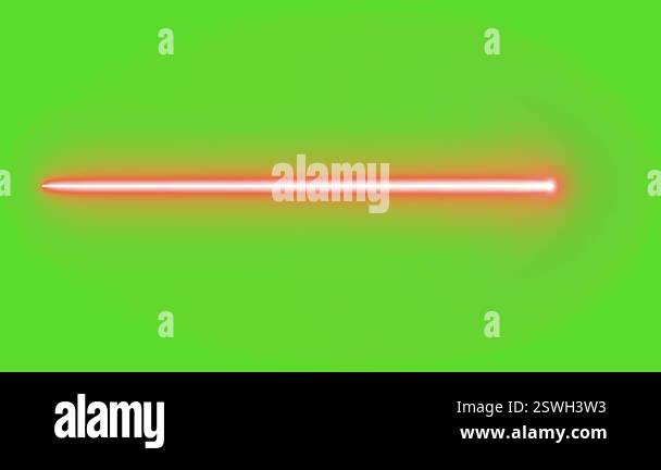 A horizontal glowing laser beam in vivid red, ideal for futuristic or ...