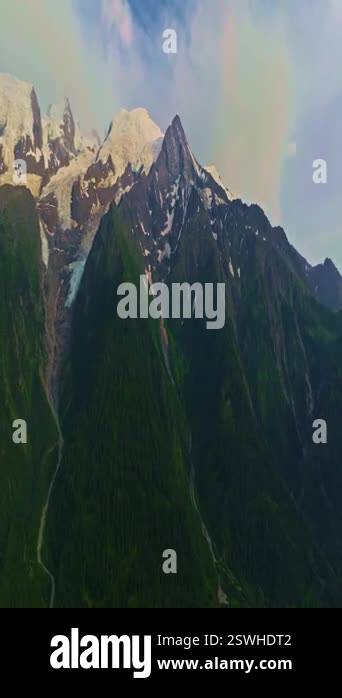 Drone view of Chamonix. Chamonix-Mont-Blanc is a resort town in France ...