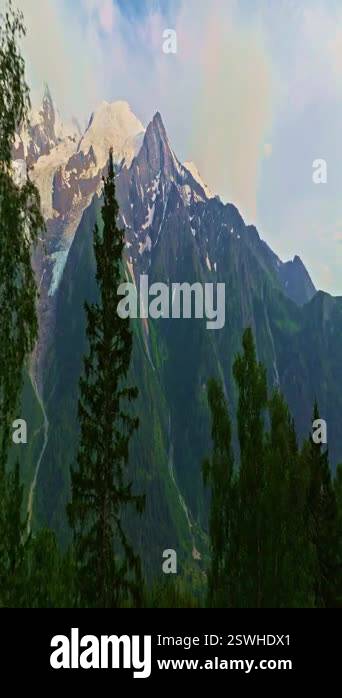 Drone view of Chamonix. Chamonix-Mont-Blanc is a resort town in France ...