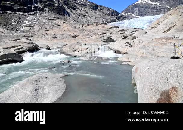 Explore a breathtaking glacier landscape featuring rugged rocky terrain ...