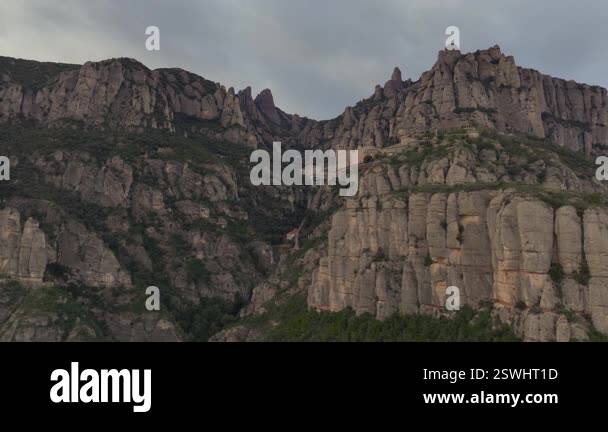 Montserrat Monastery, Catalonia, Spain. Santa Maria de Montserrat is a ...