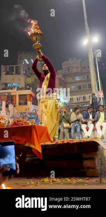 Varanasi, Uttar Pradesh, India, January 28, 2024: A stunning view of ...