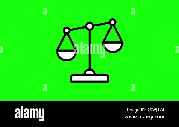 Scales icon, scales animation symbol of law, justice, rights. HD video ...