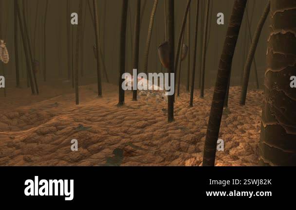 A 3D animation of head lice, showing their body structure, movement ...