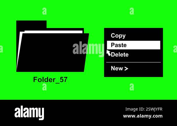video animation black and white icon folder computer file, delete from ...