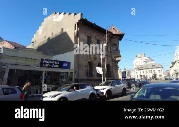 Bucharest, Romania - January 18, 2025: City street view with traffic of ...