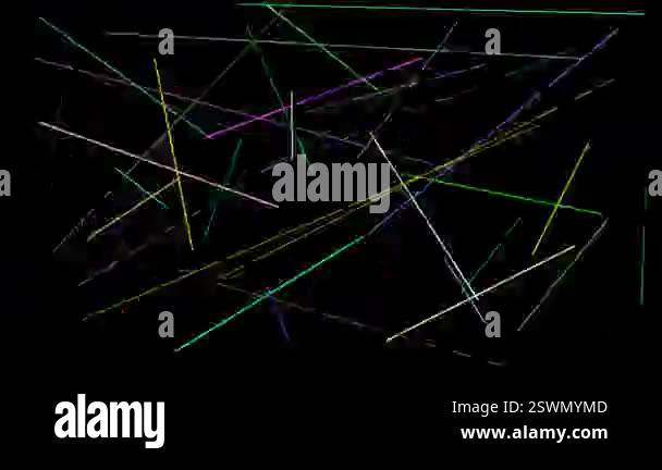colored straight lines and numbers appearing randomly on the monitor ...