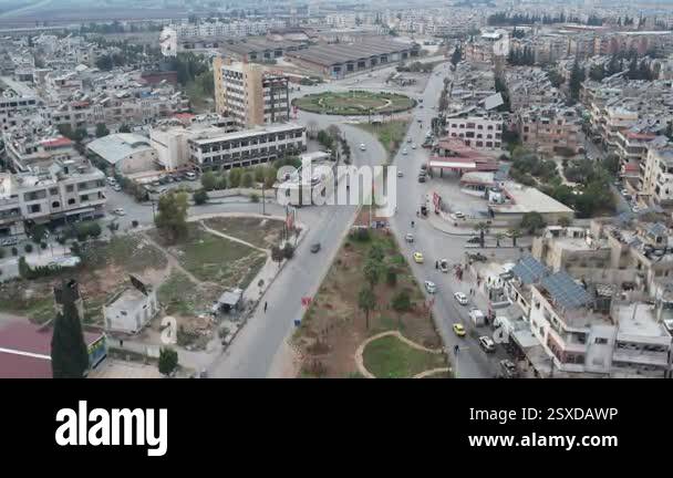 An aerial view of Aleppo City the Syrian opposition took control of it ...