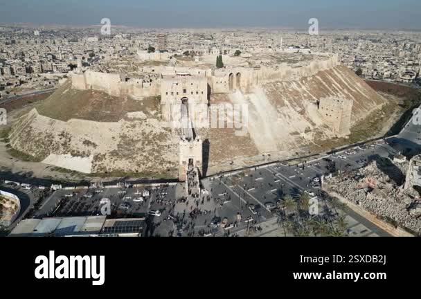An aerial view of Aleppo City the Syrian opposition took control of it ...