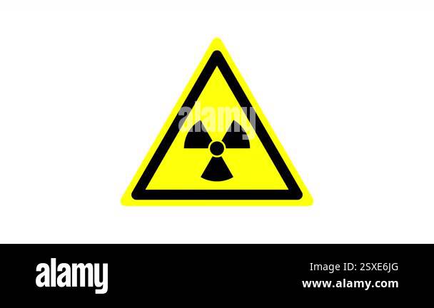Animated Radiation Warning Symbol. This 4k video is with an alpha ...