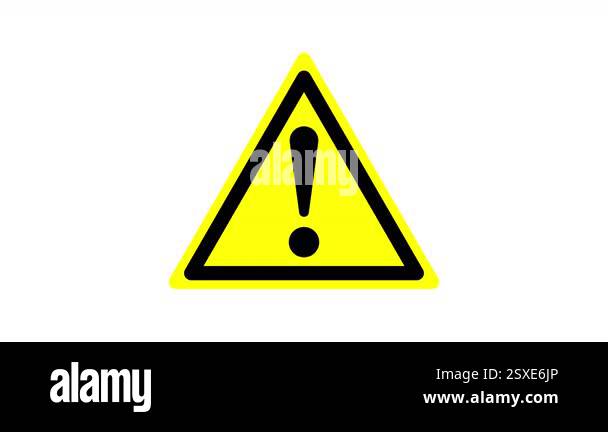 Animated Warning Sign with Exclamation Mark. This 4k video is with an ...