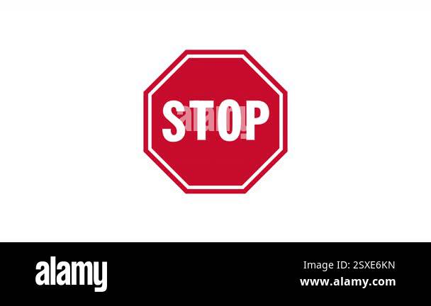 Stop Sign Animation for Alerts and Warnings with an alpha channel on a ...