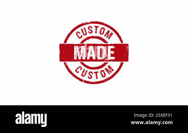 Custom made stamp and hand stamping impact isolated animation. Handmade ...