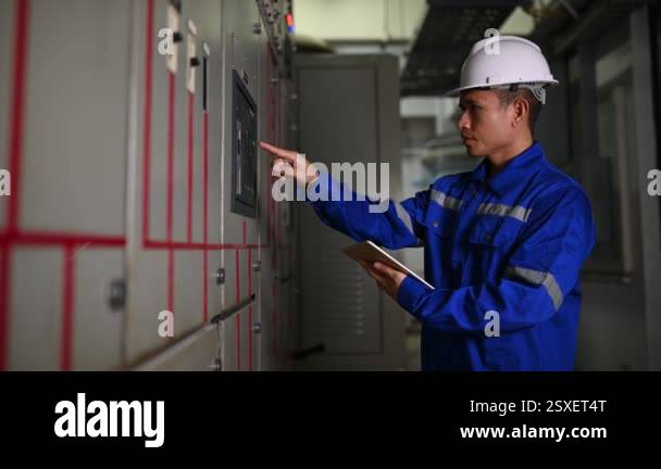 Electrical engineer solving electrical system failures in industrial ...