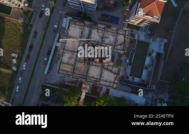 A dynamic building process captured aerially Stock Video Footage - Alamy