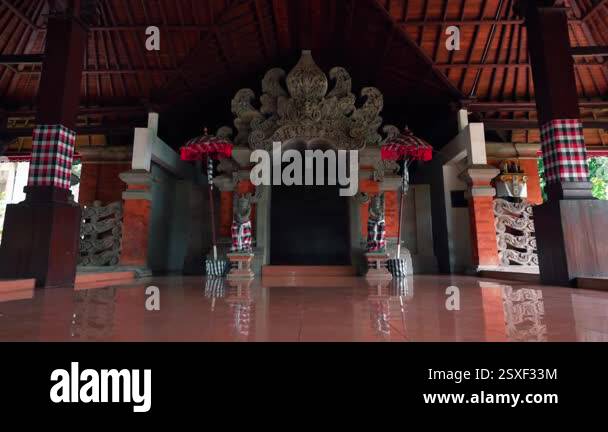 A beautifully designed traditional Balinese temple interior featuring ...
