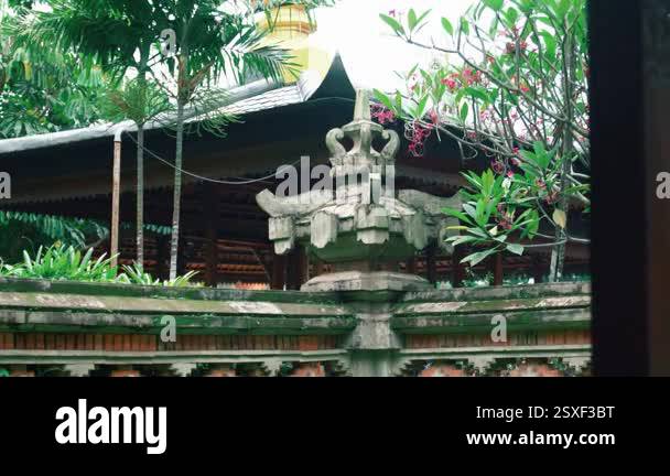 A traditional Balinese architectural feature, adorned with intricate ...